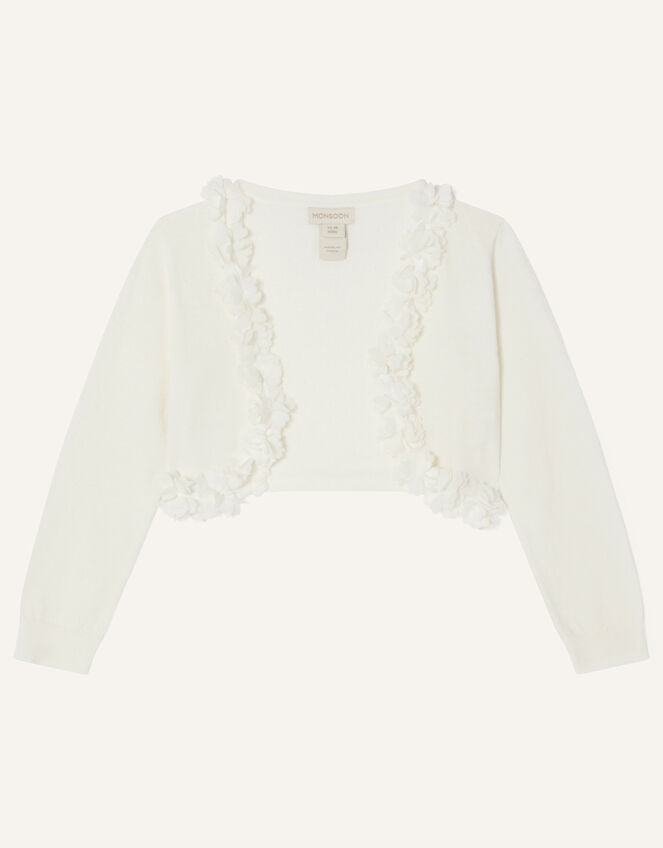 3D Floral Trim Cardigan Ivory | Girls' Cardigans | Monsoon UK.