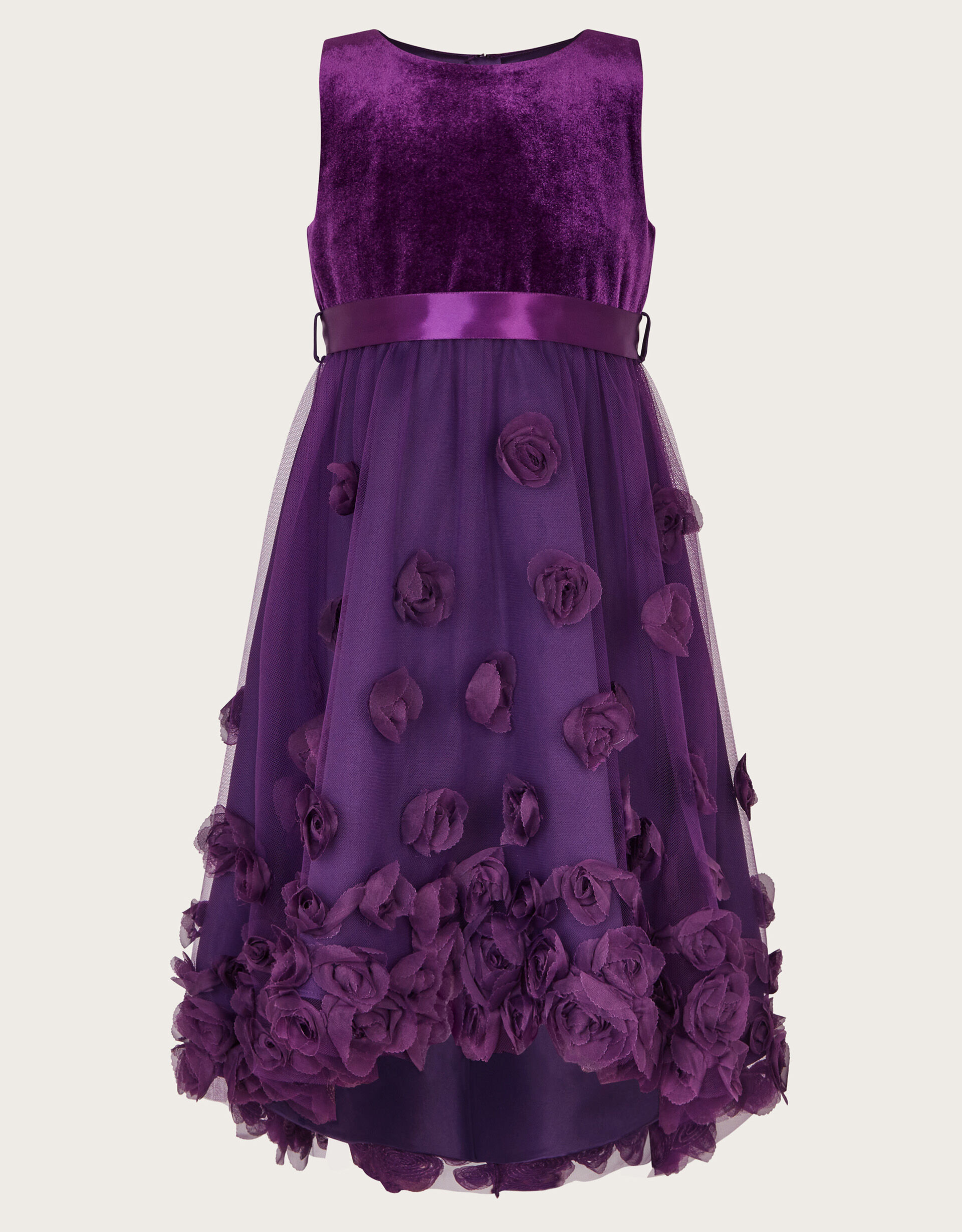 Ianthe 3D Flower Dress Purple | Girls' Dresses | Monsoon UK.