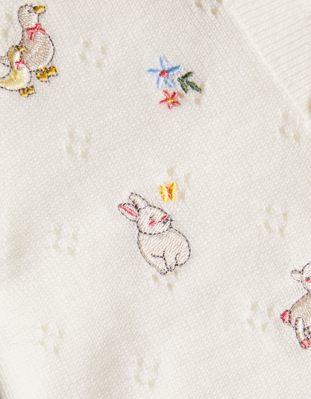 Newborn Farm Animals Cardigan Ivory
