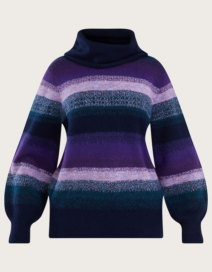 Ombre Stripe Jumper with Recycled Polyester Purple | Jumpers | Monsoon UK.