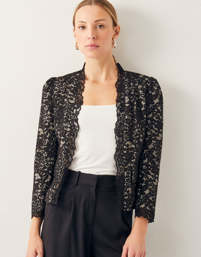 Ria Lace Blazer Black | Women's Jackets | Monsoon UK.