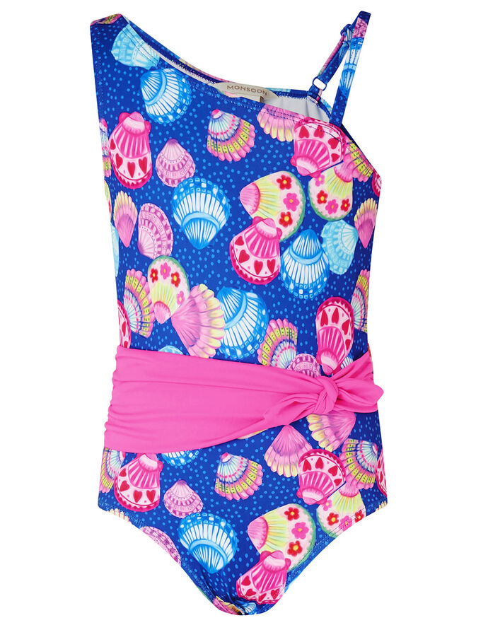 Shell Print Belted Swimsuit Multi