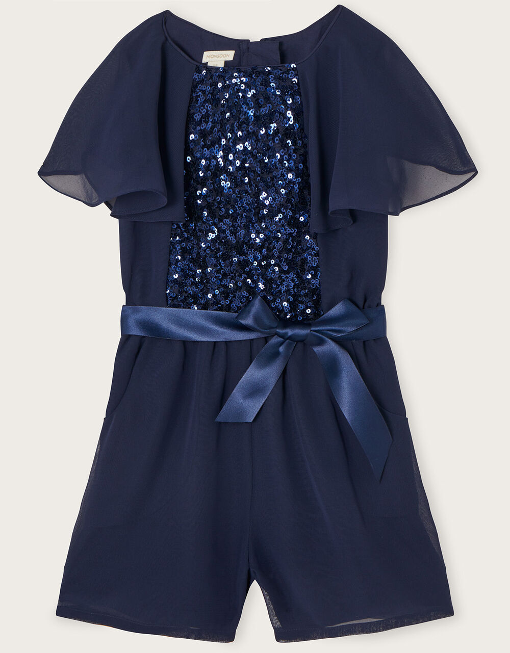 Bonita Sequin Playsuit Blue | Girls' Jumpsuits & Playsuits | Monsoon UK.