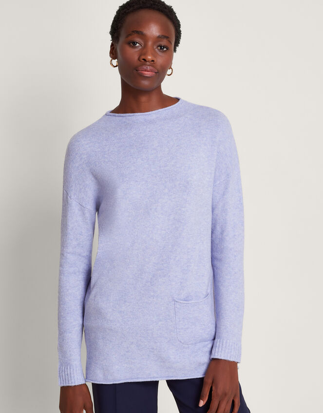 Pia Pocket Jumper Purple | Knitwear | Monsoon UK.