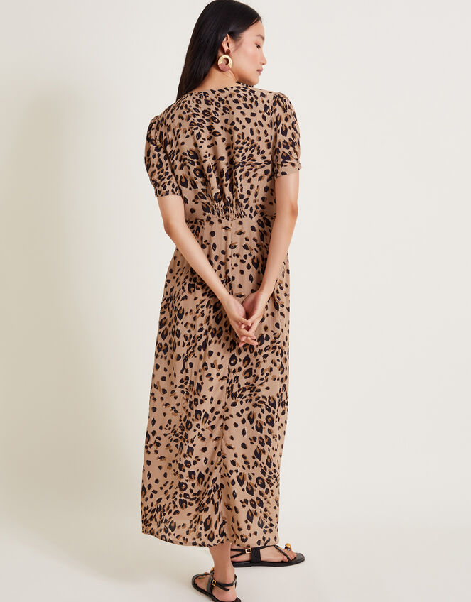 Raife Midi Leopard Print Tea Dress Natural | Day Dresses | Monsoon UK.