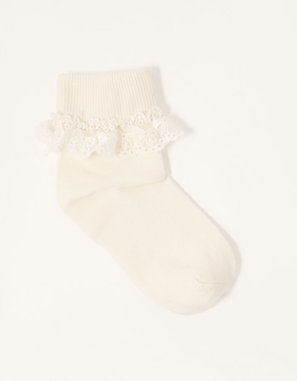 Olivia Lace Trim Socks Ivory