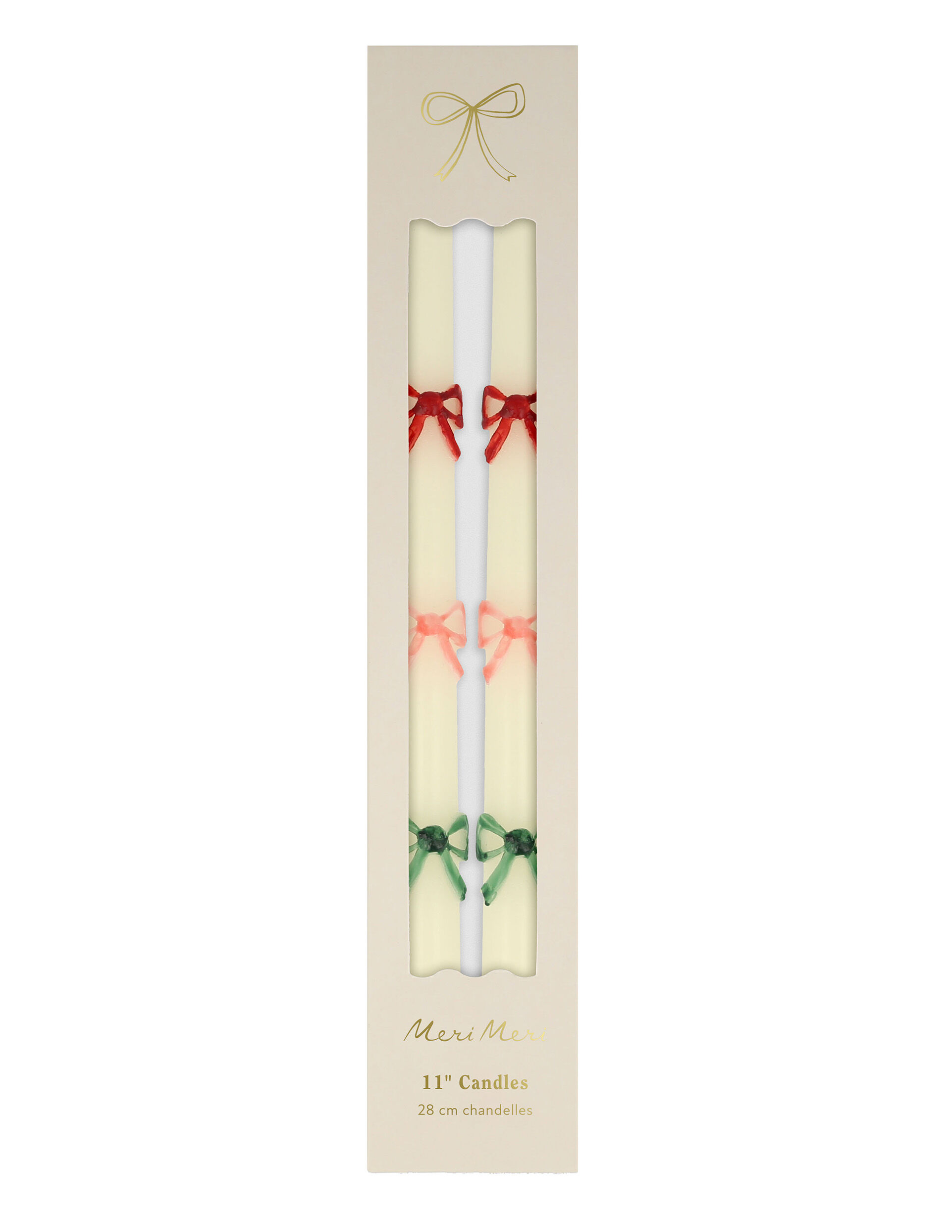 Meri Meri 2-Pack Bow Christmas Taper Candles