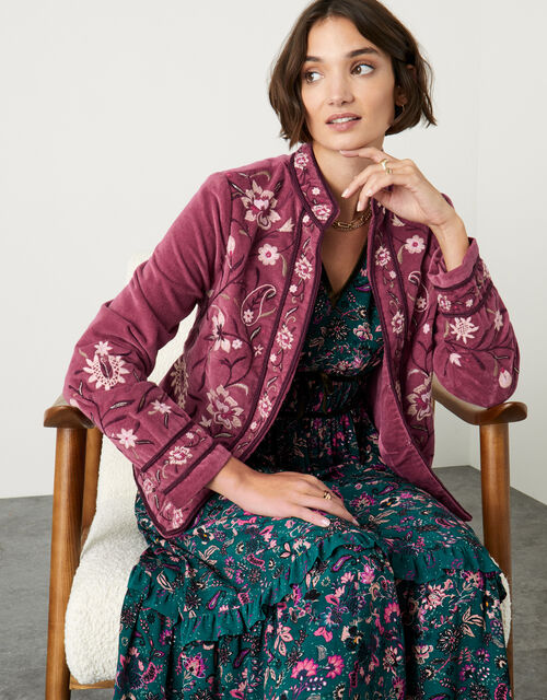 Floral Embroidered Jacket Pink | Women's Jackets | Monsoon UK.