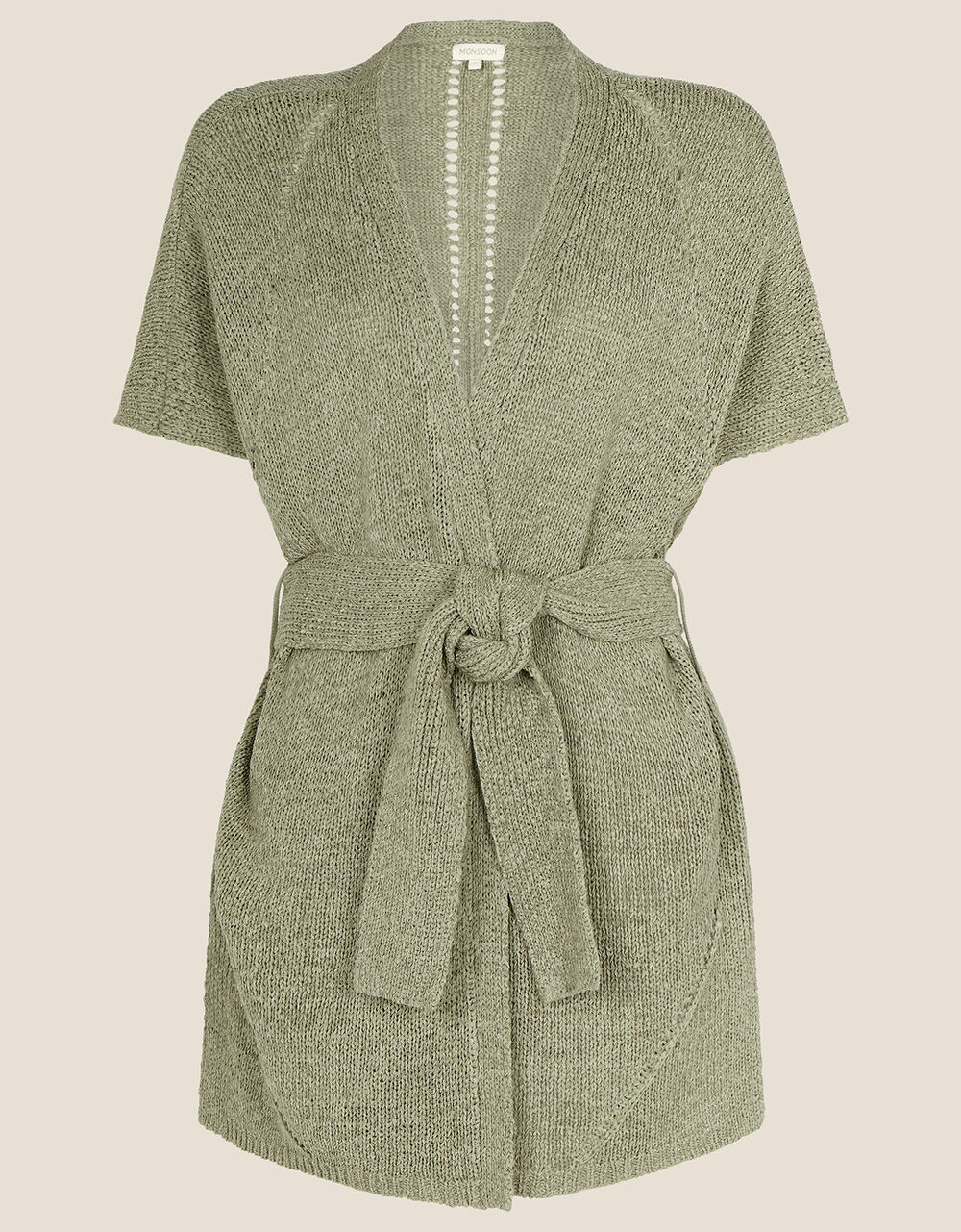 Tape Belted Midi Cardigan Green | Cardigans | Monsoon UK.