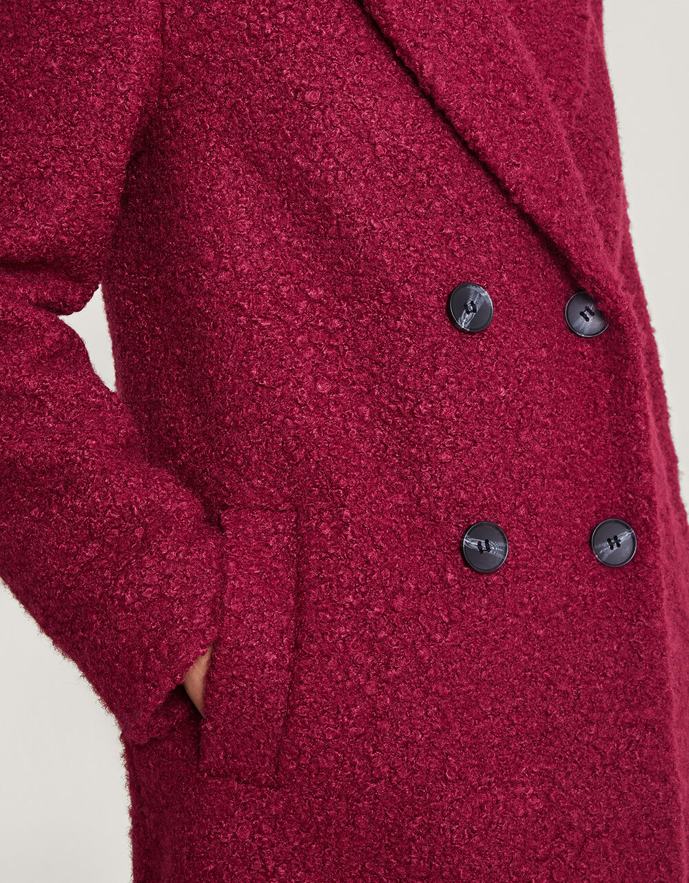 Bobbie Boucle Coat Red | Women's Coats | Monsoon UK.