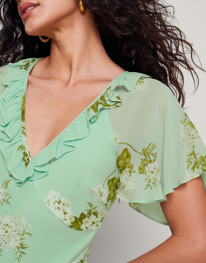 Rowena Ruffle Dress Green | Evening Dresses | Monsoon UK.