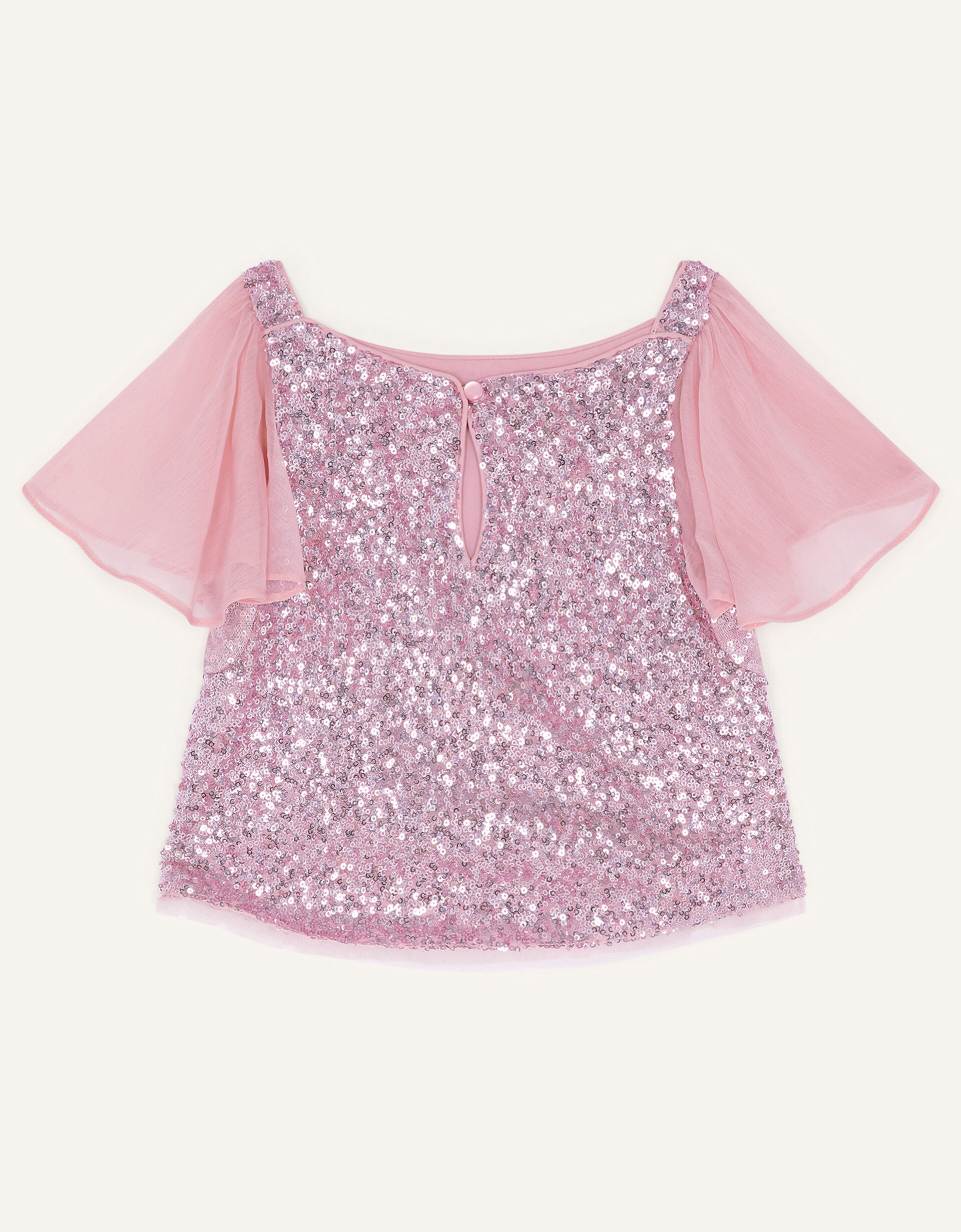 Sequin Chiffon Top Pink