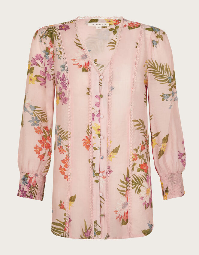 Jaquetta Floral Blouse Pink | Tops & T-shirts | Monsoon UK.