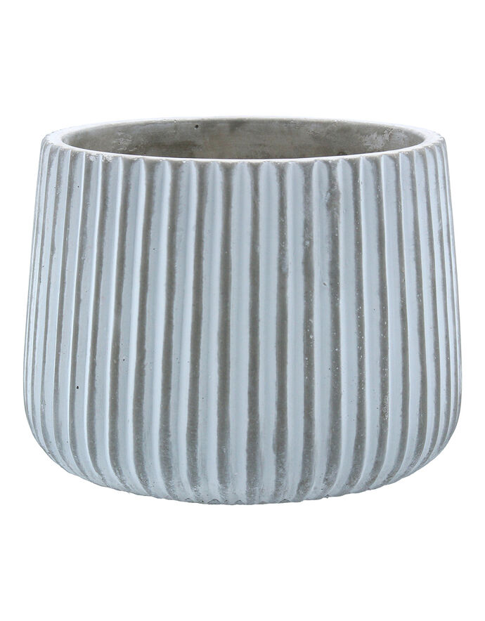 Large Ribbed Stone Pot