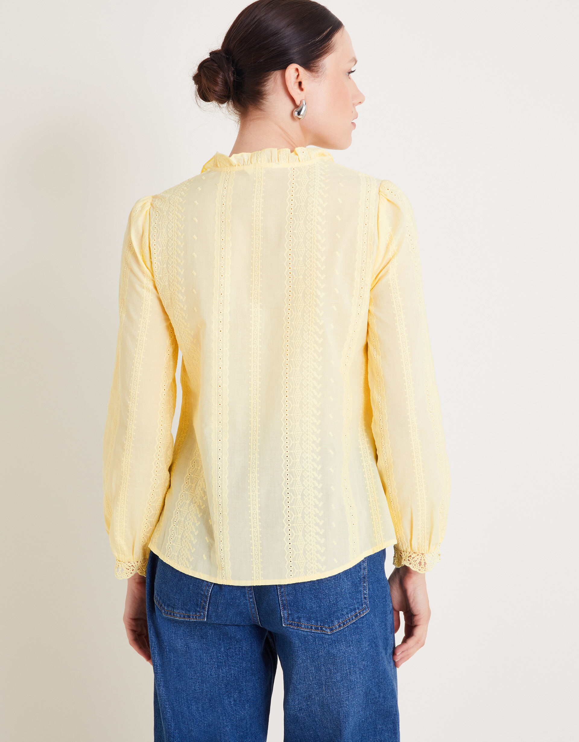 Cora Embroidered Shirt Yellow | Tops & T-shirts | Monsoon UK.