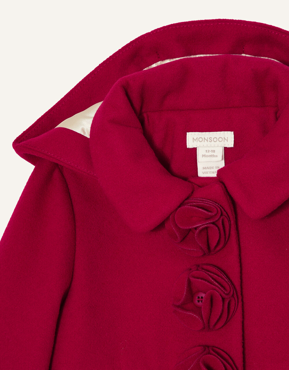 Baby Corsage Hooded Swing Coat Red | Baby Girl Coats & Jackets ...