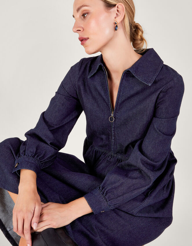 Alana Zip Midi Dress Blue | Day Dresses | Monsoon UK.