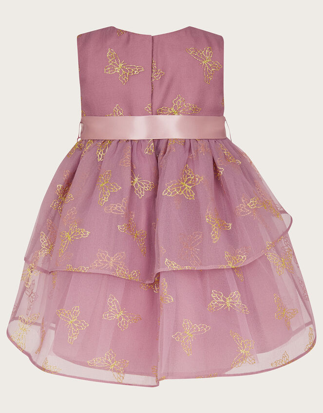 Baby Marcella Butterfly Tiered Dress Pink