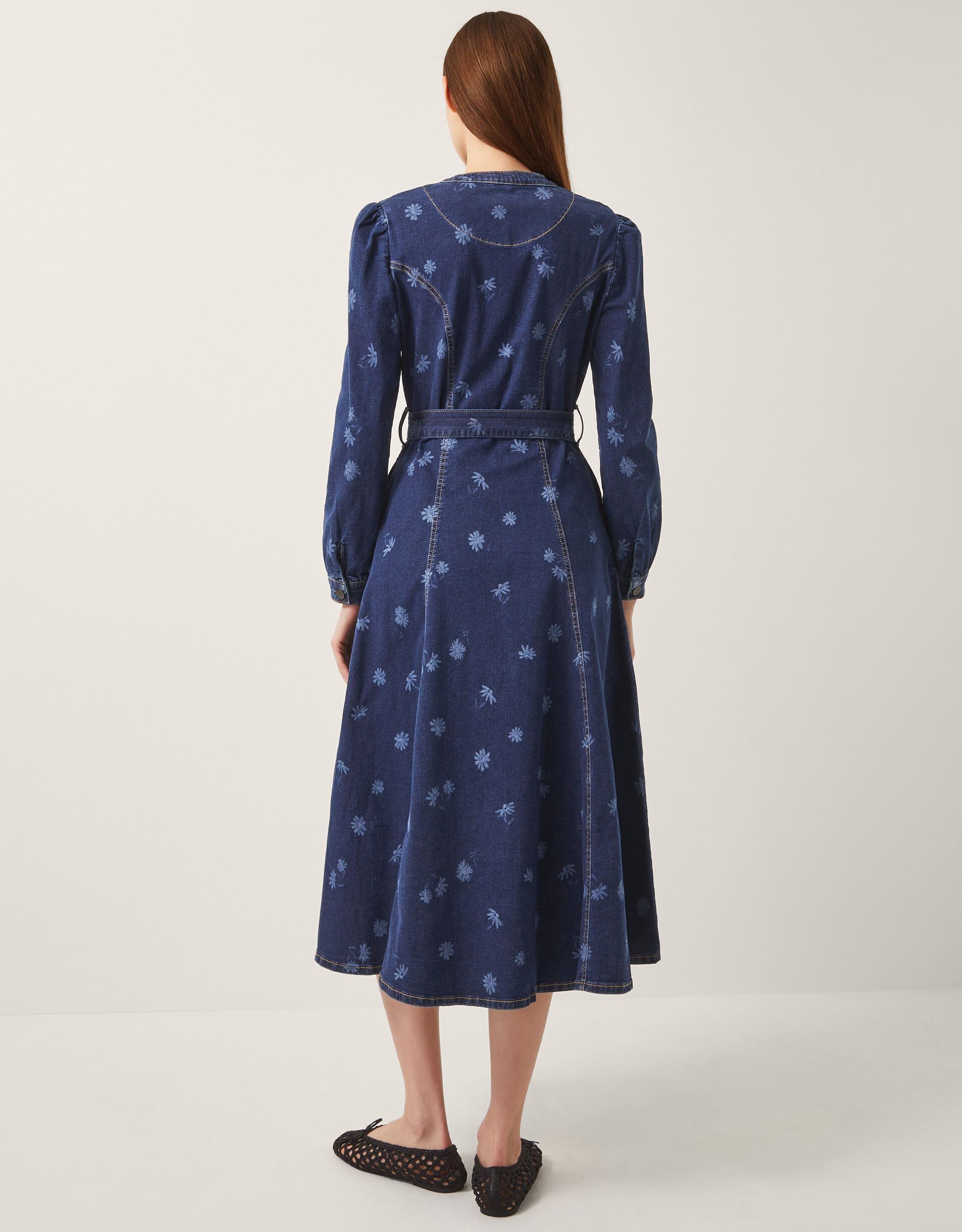 Lulu Daisy Denim Midi Dress Blue | Day Dresses | Monsoon UK.