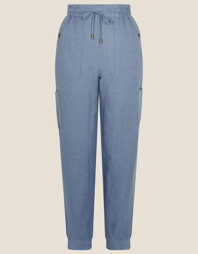 Poppy Linen Joggers Blue | Trousers & Leggings | Monsoon UK.