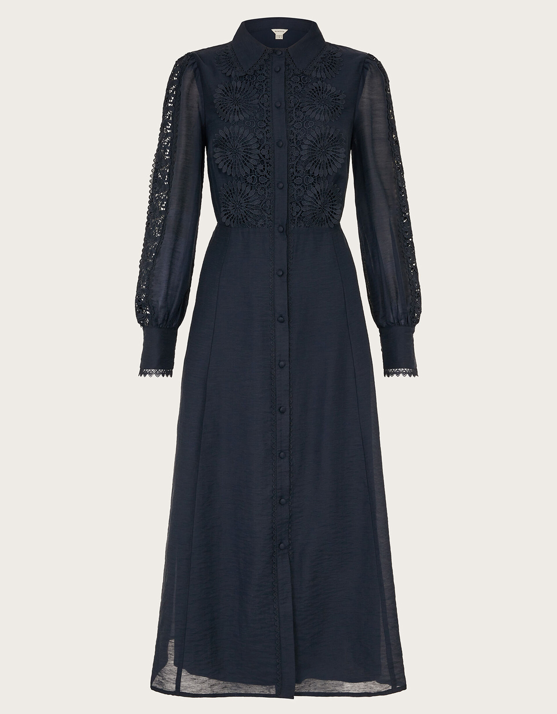 Abi Lace Shirt Dress Blue