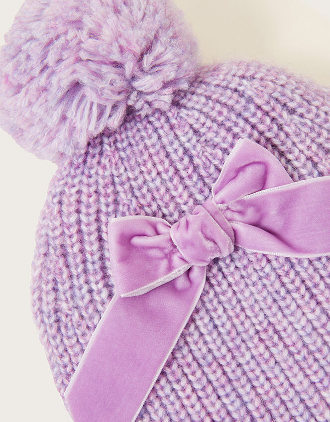 Bow Beanie Purple | Hats & Sunglasses | Monsoon UK.