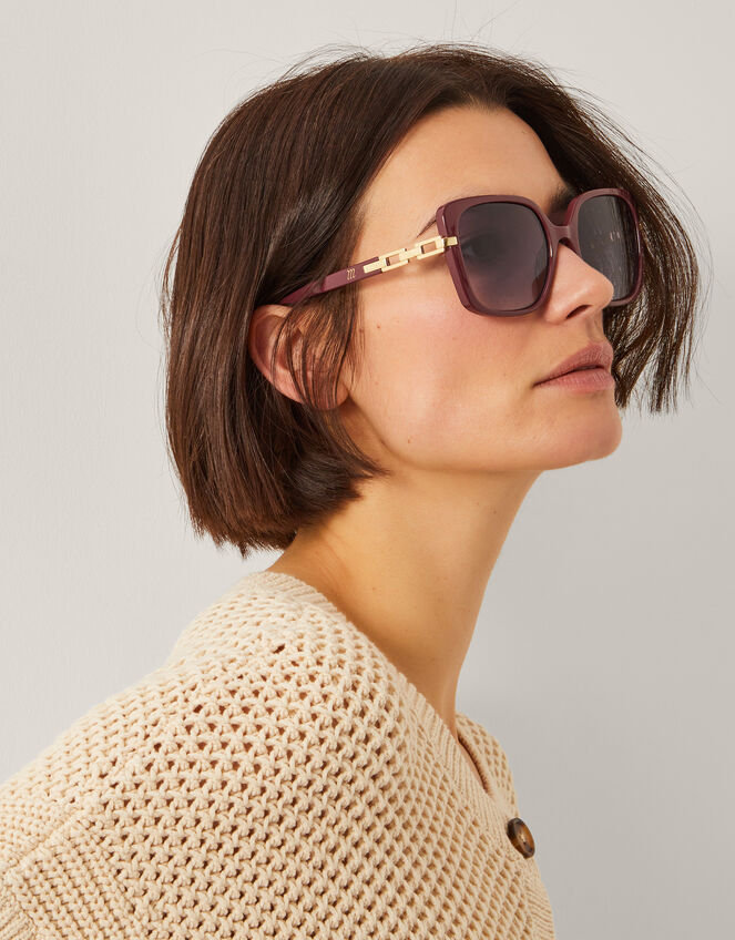 Link Square Sunglasses Red