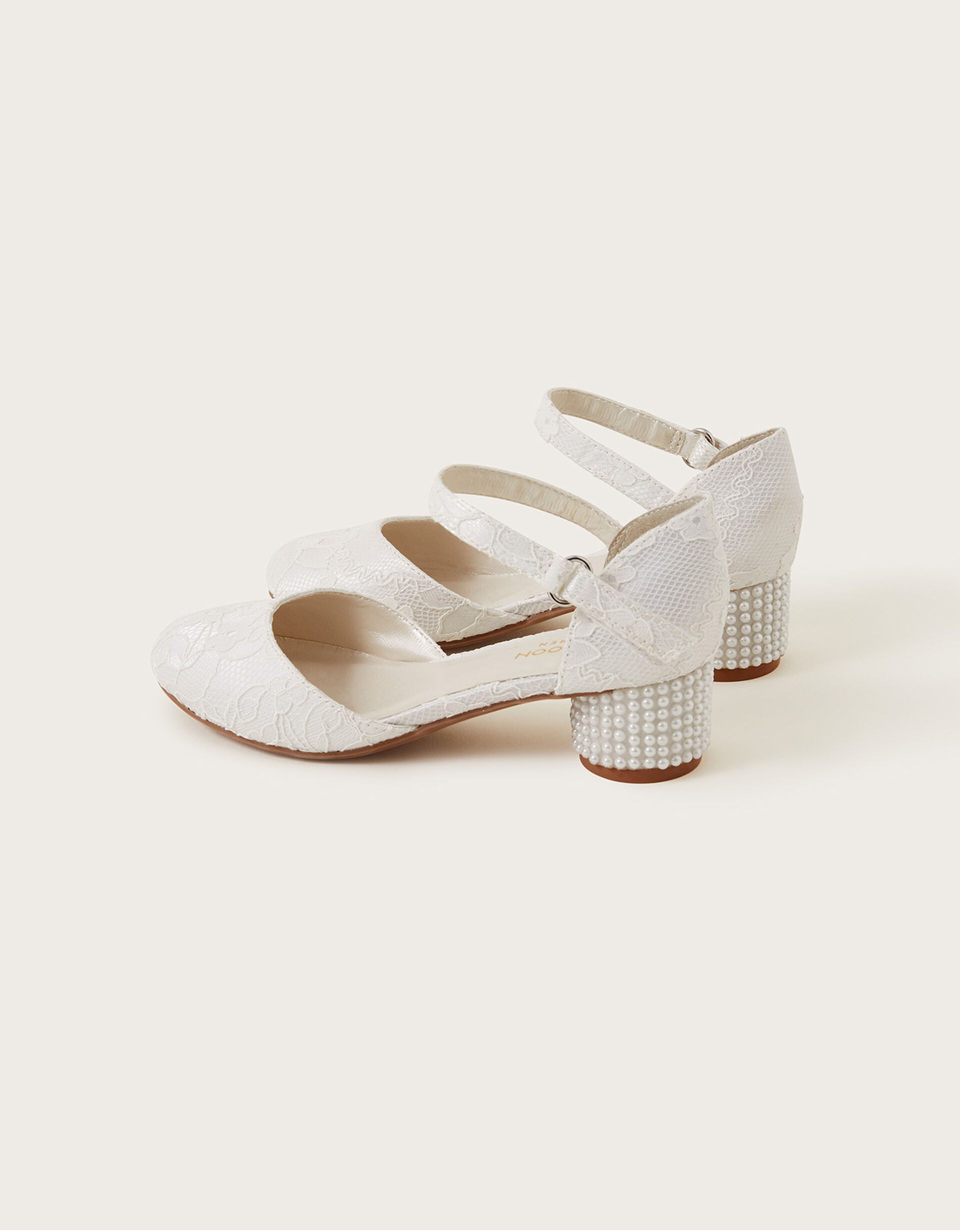 Pretty Lacey Two-Part Heels Ivory