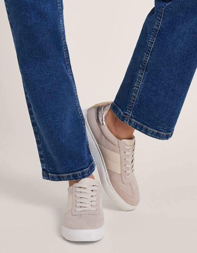 Faux Suede Trainers Natural | Women's Shoes | Monsoon UK.