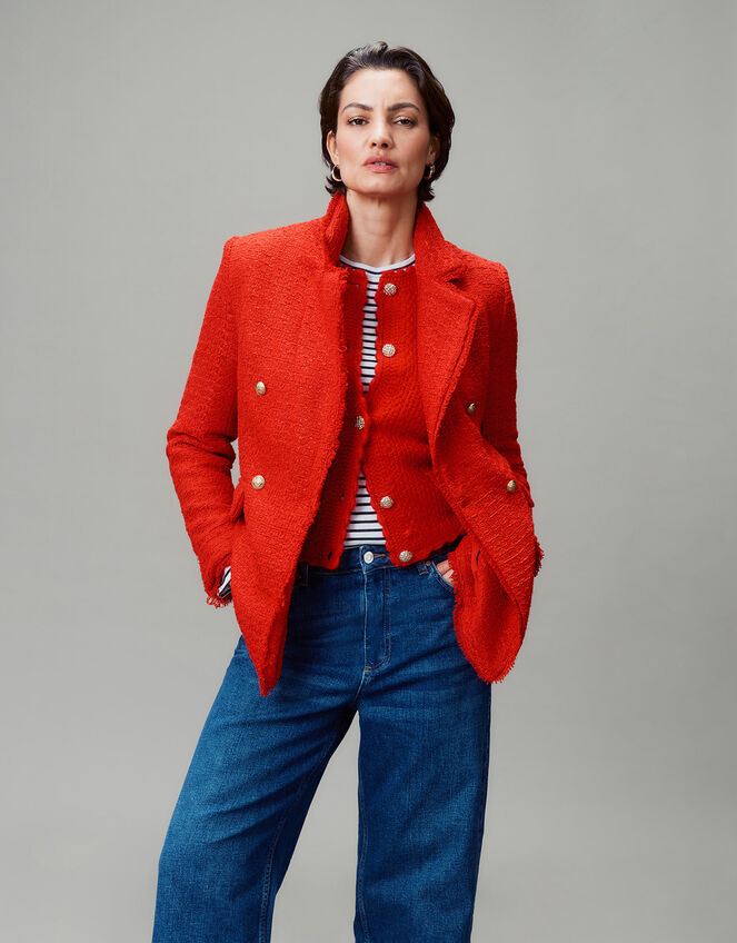 Rubi Tweed Jacket Red | Women's Jackets | Monsoon UK.