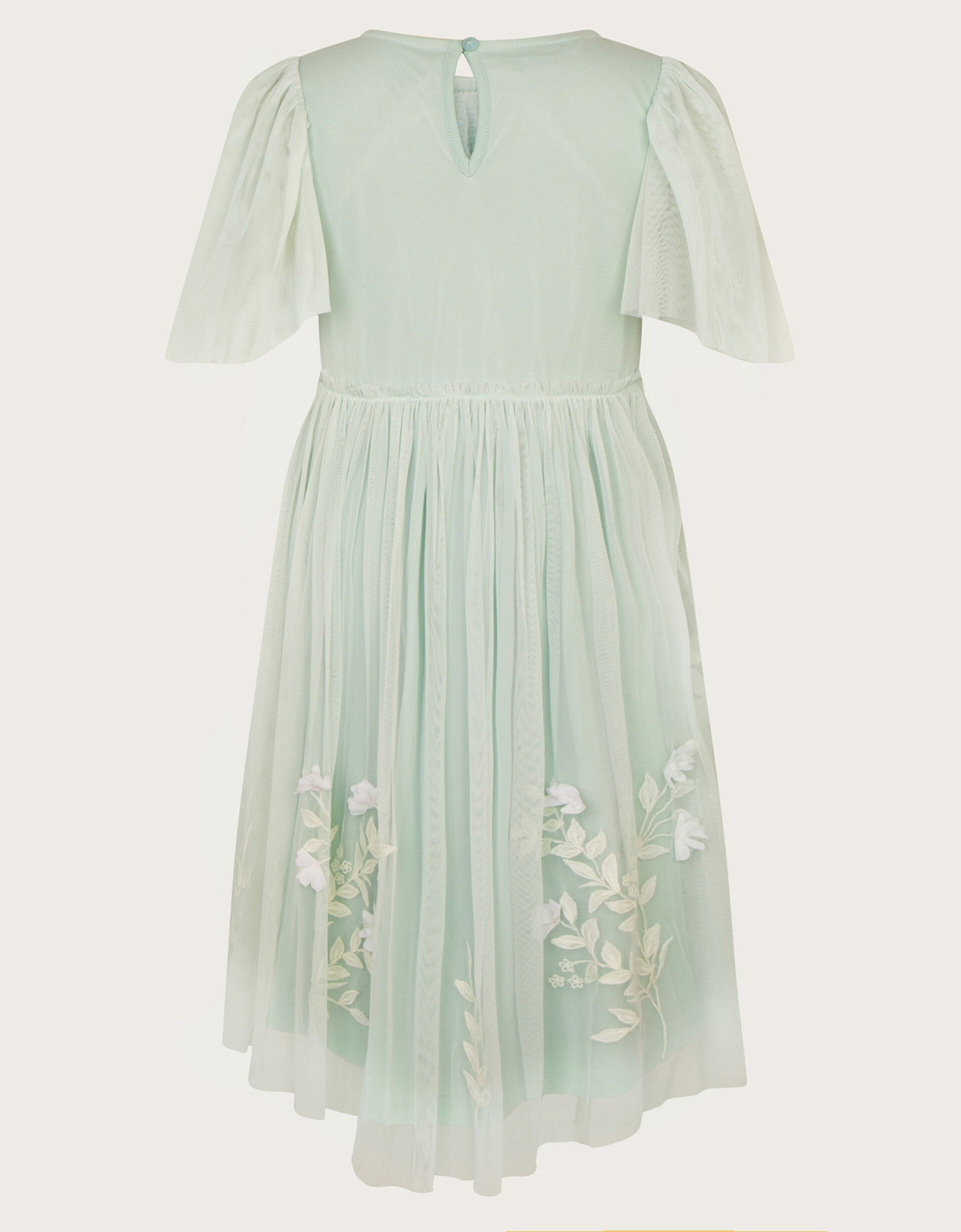 Embroidered Botanical Dress Green