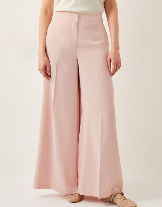 Ruth Wide Leg Trousers Pink | Trousers & Leggings | Monsoon UK.