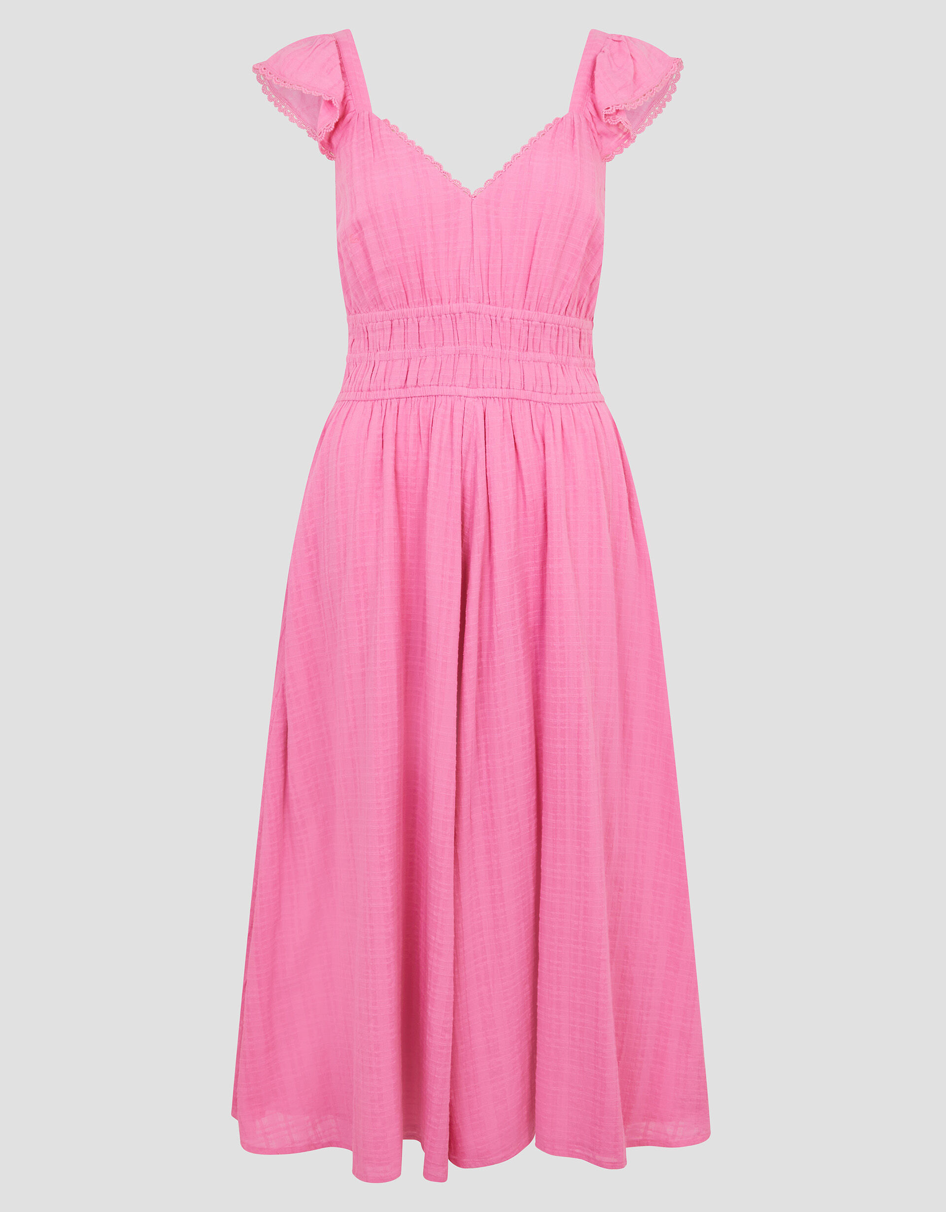 Marlee Ruffle Midi Sun Dress Pink
