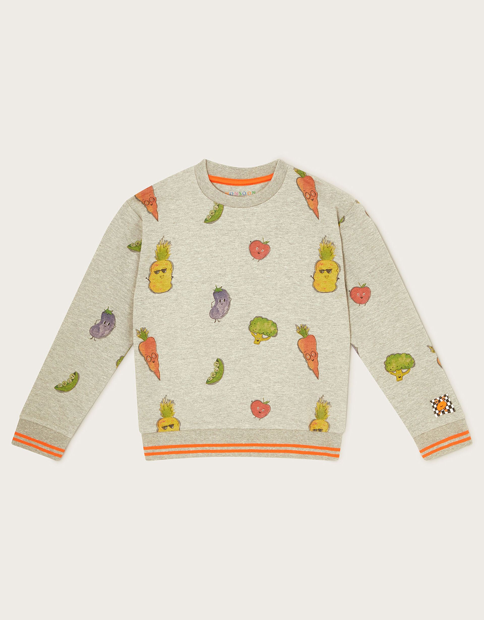Fruit and Vegetable Print Sweatshirt Grey | Boys' Coats & Jackets ...