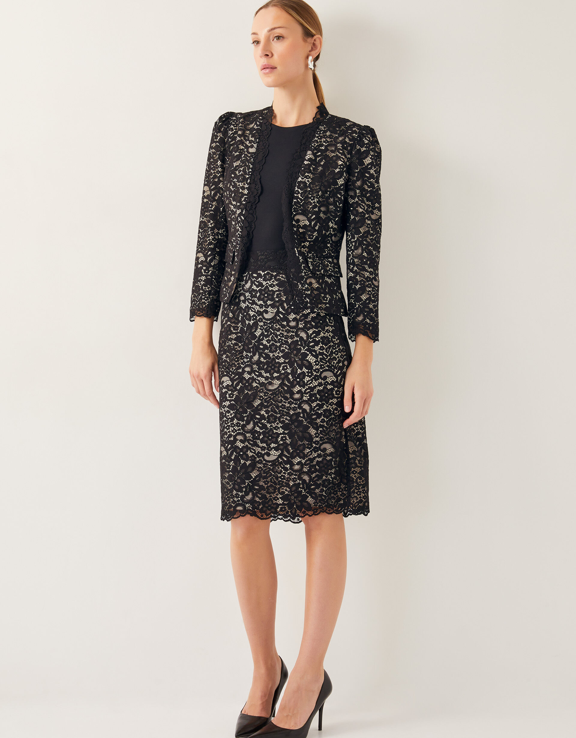 Ria Lace Blazer Black | Women's Jackets | Monsoon UK.