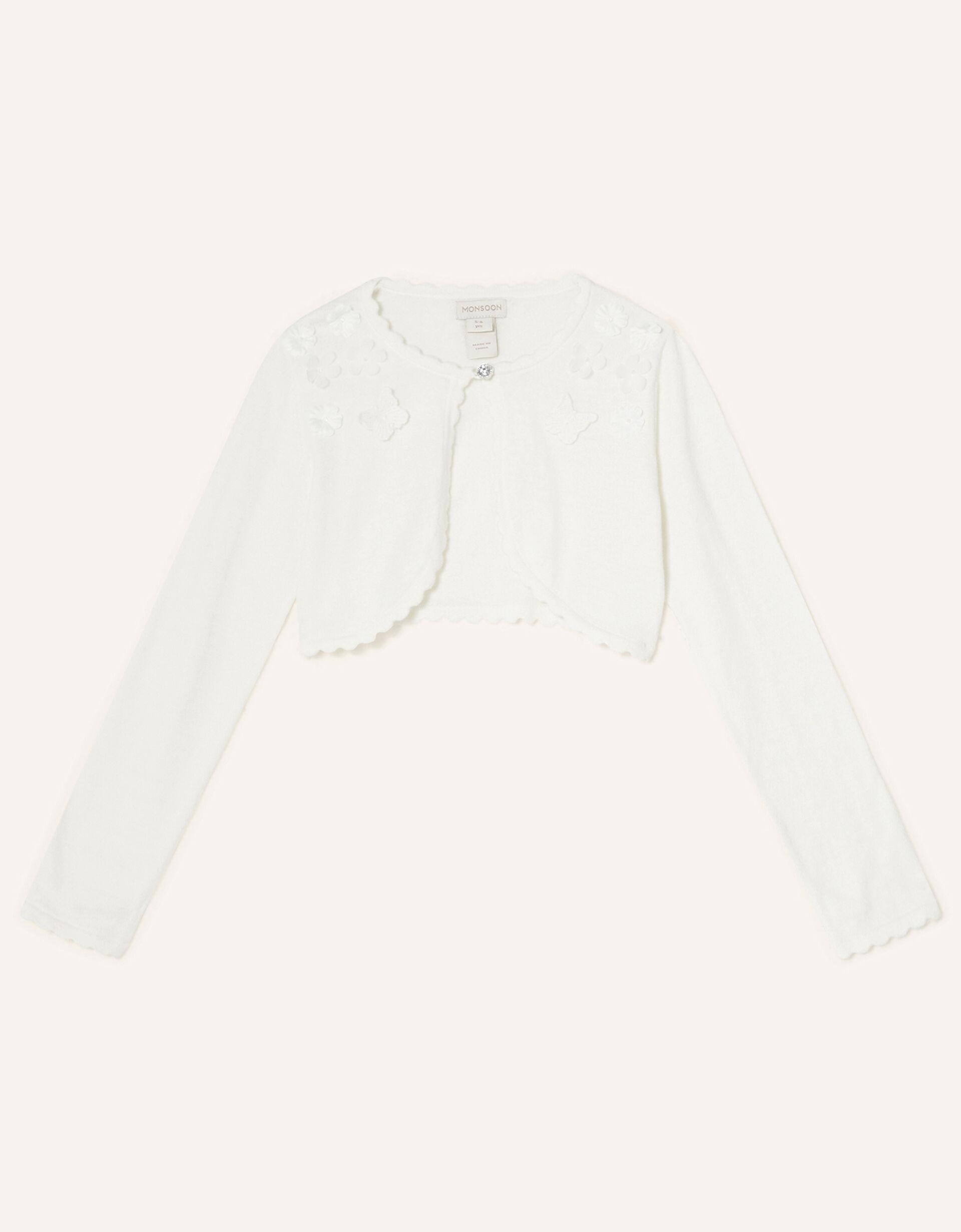 3D Flower Cardigan Ivory | Girls' Cardigans | Monsoon UK.