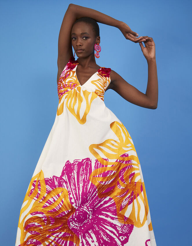 Marguerite Floral Poplin Dress Ivory | Day Dresses | Monsoon UK.