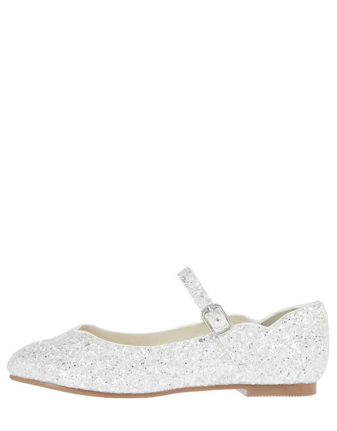 Florabella Sequin Ballerina Shoes Silver | Girls' Flat Shoes | Monsoon UK.
