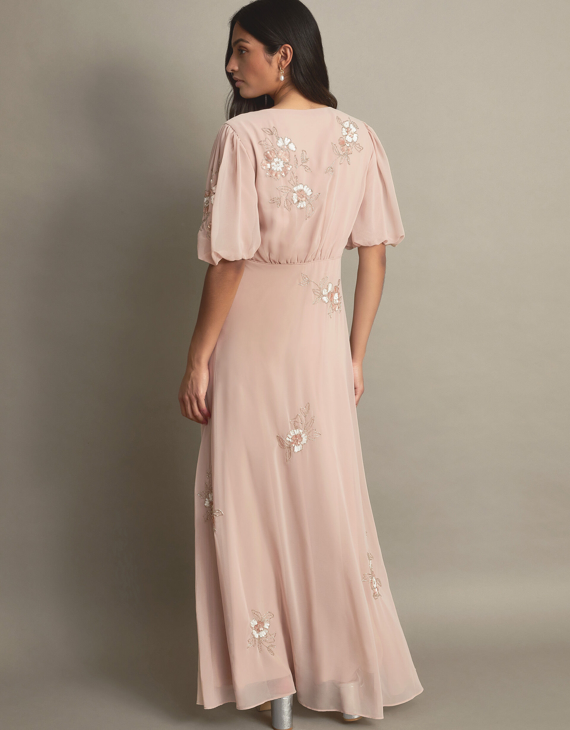 August Embellished Maxi Dress Pink | Evening Dresses | Monsoon UK.