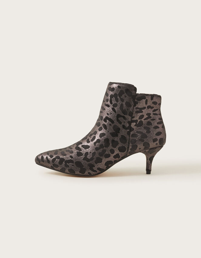 Leopard Ankle Boots Bronze