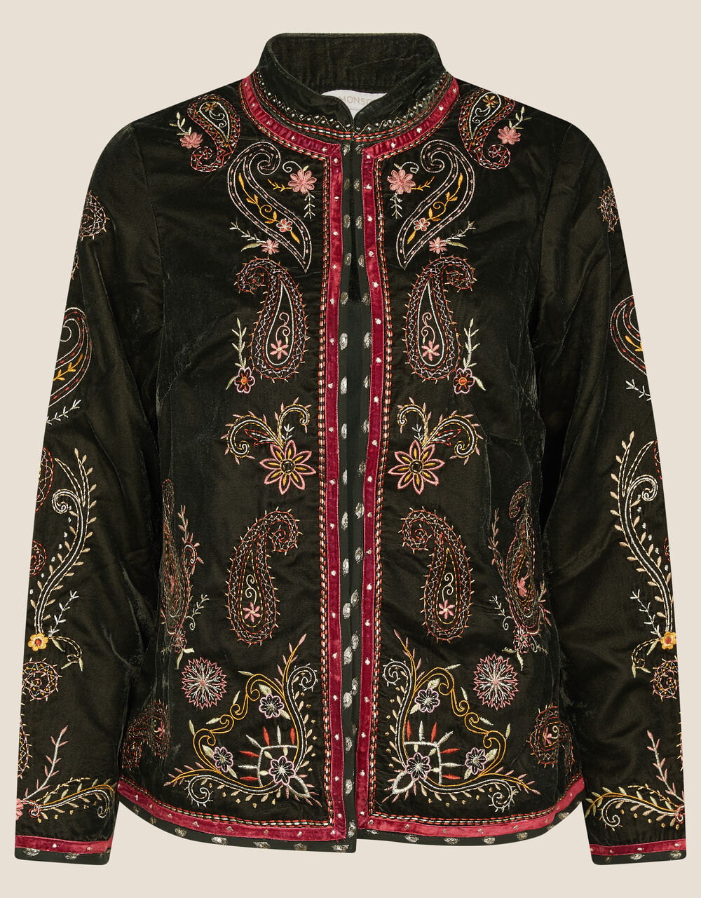Velvet Embroidered Paisley Jacket | Women's Jackets | Monsoon UK.