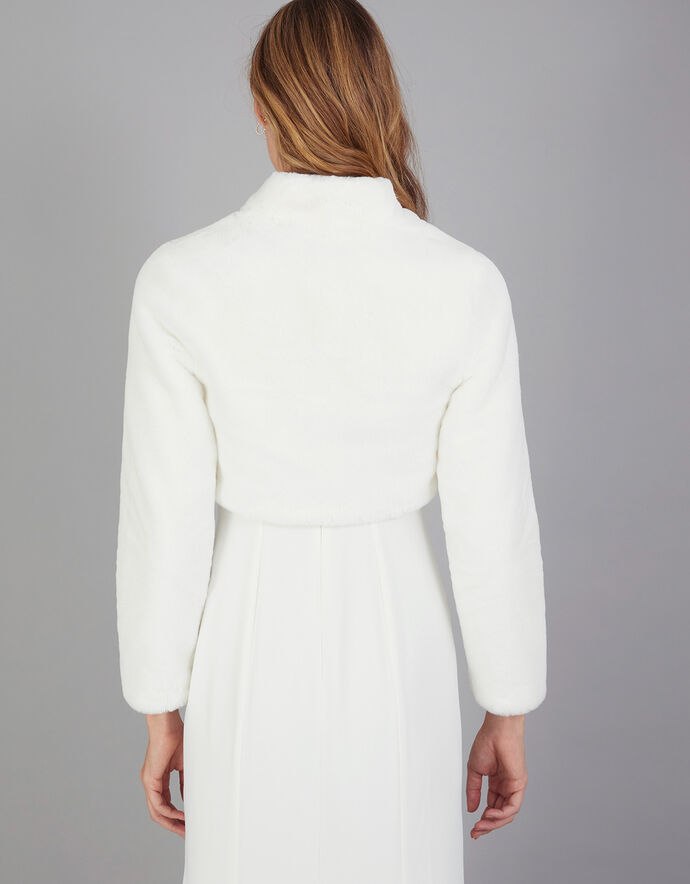 Melanie Faux Fur Bridal Jacket Ivory | Women's Jackets | Monsoon UK.
