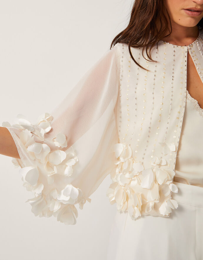Carly Embellished Floral Cover Up Ivory | Women's Jackets | Monsoon UK.