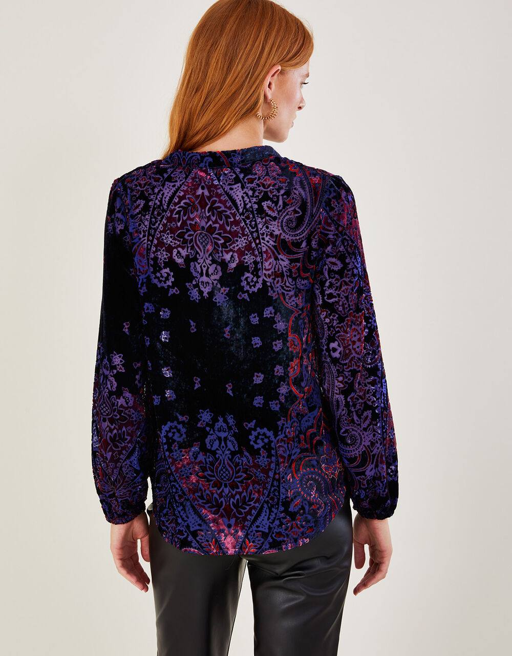 Paisley Devore Blouse Purple | Tops & T-shirts | Monsoon UK.