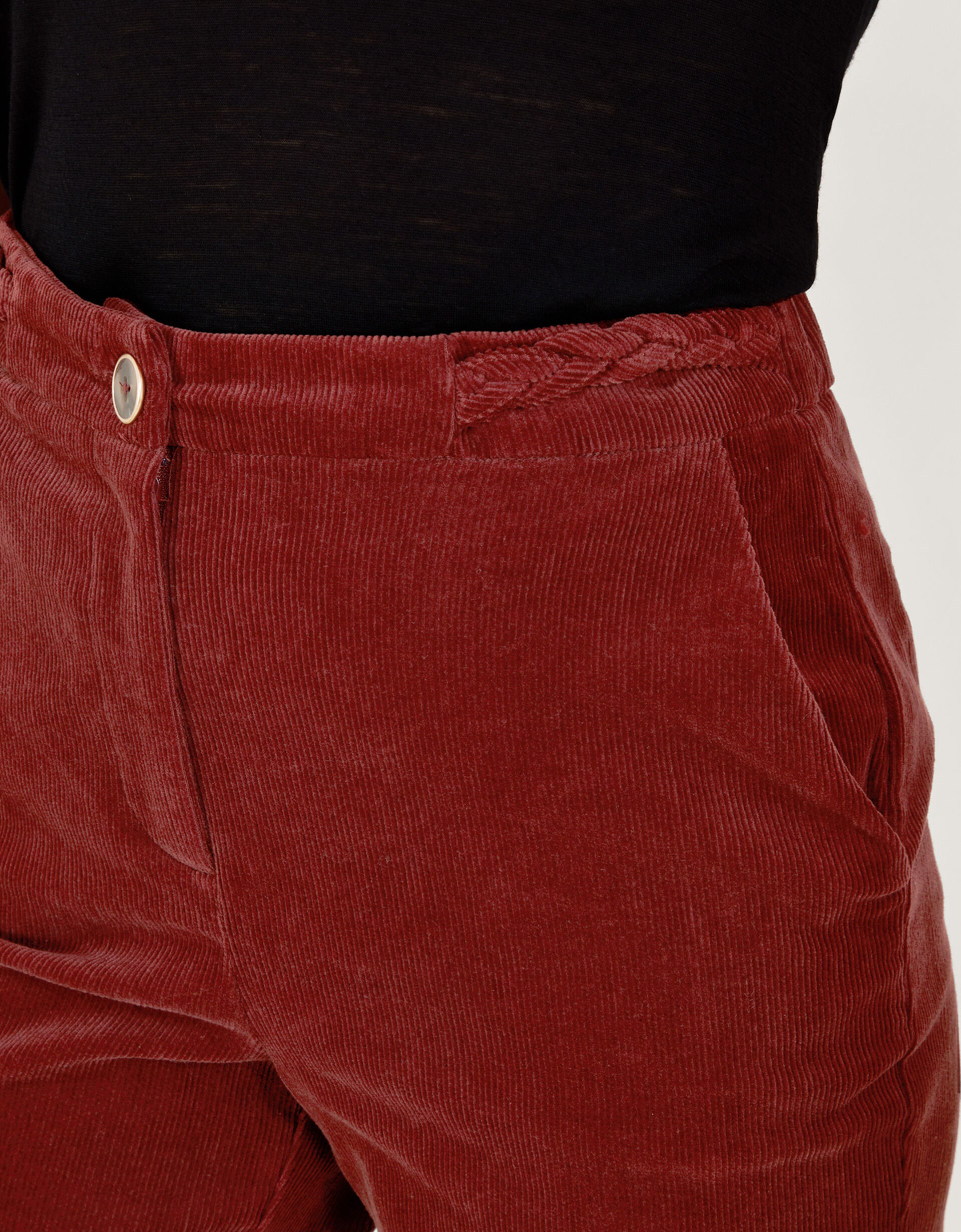 Straight Leg Cord Trousers Copper