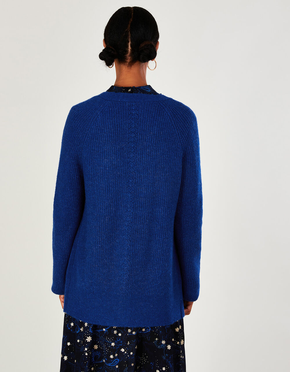 Super-Soft Ribbed Knit Cardigan Blue | Cardigans | Monsoon UK.