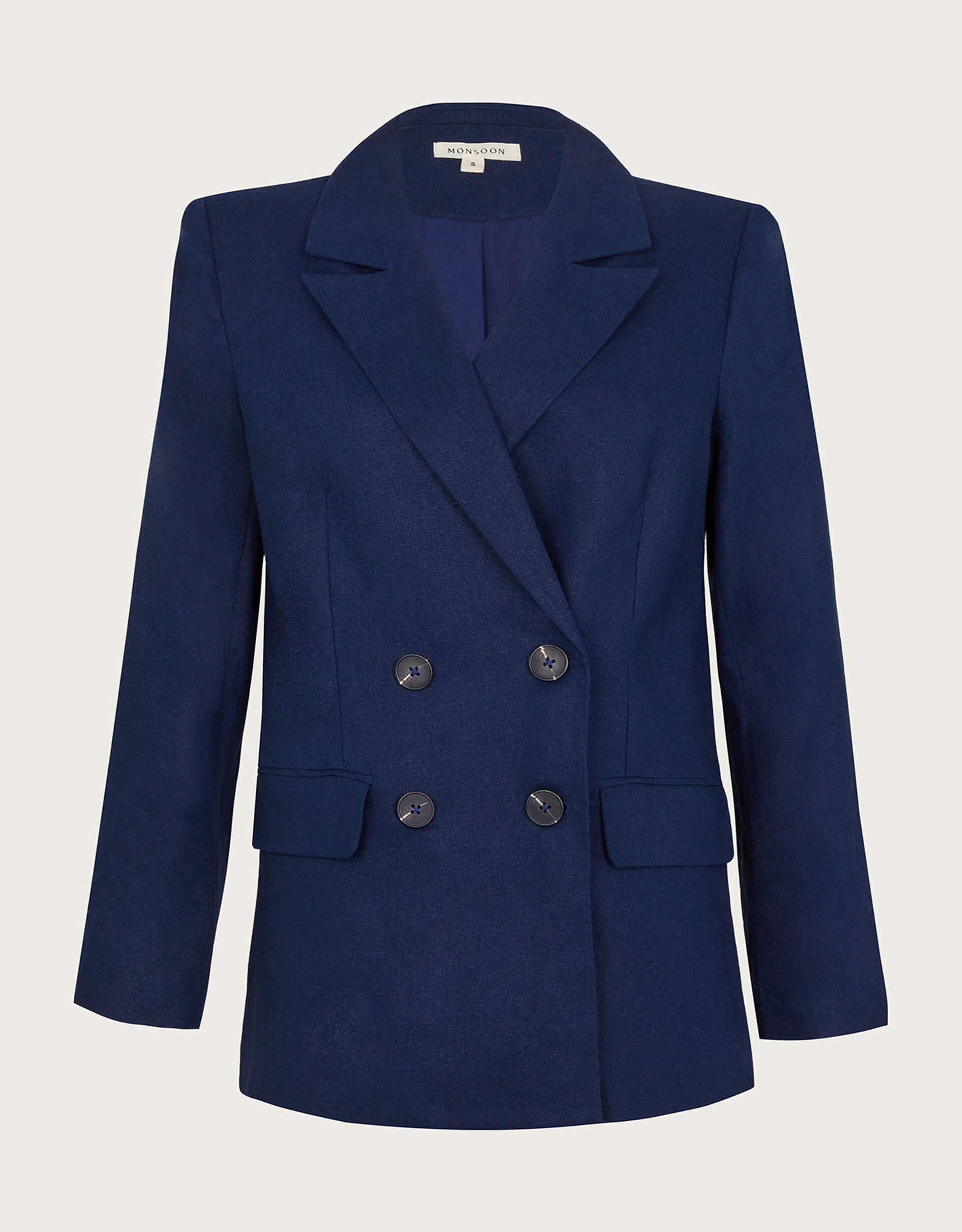 Mabel Double-Breasted Jacket Blue | Women's Jackets | Monsoon UK.