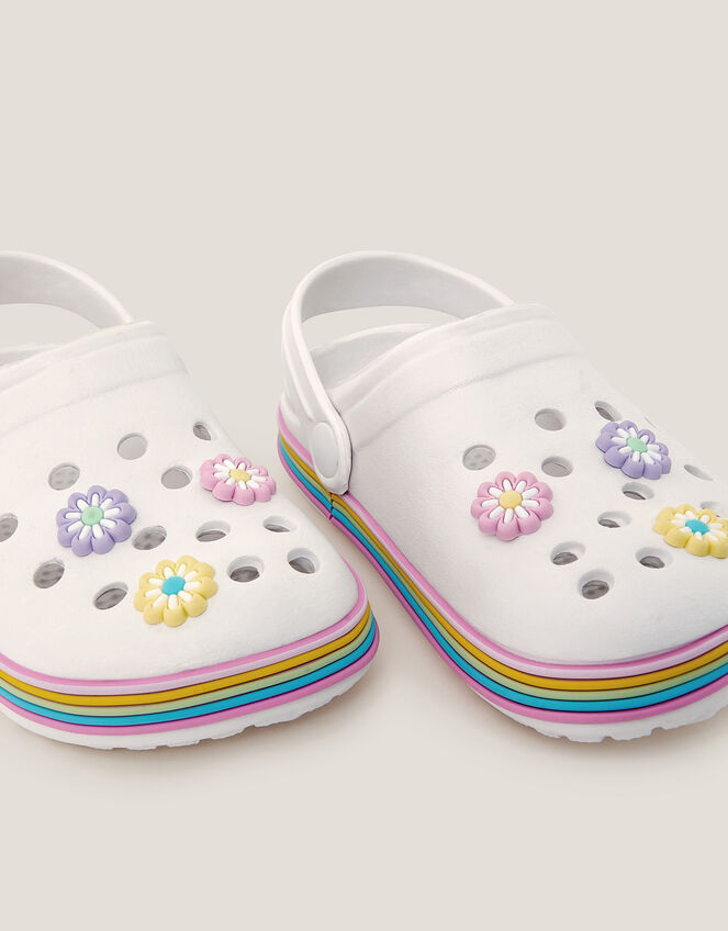 Flower Stripe Clogs Ivory | Girls' Sandals | Monsoon UK.