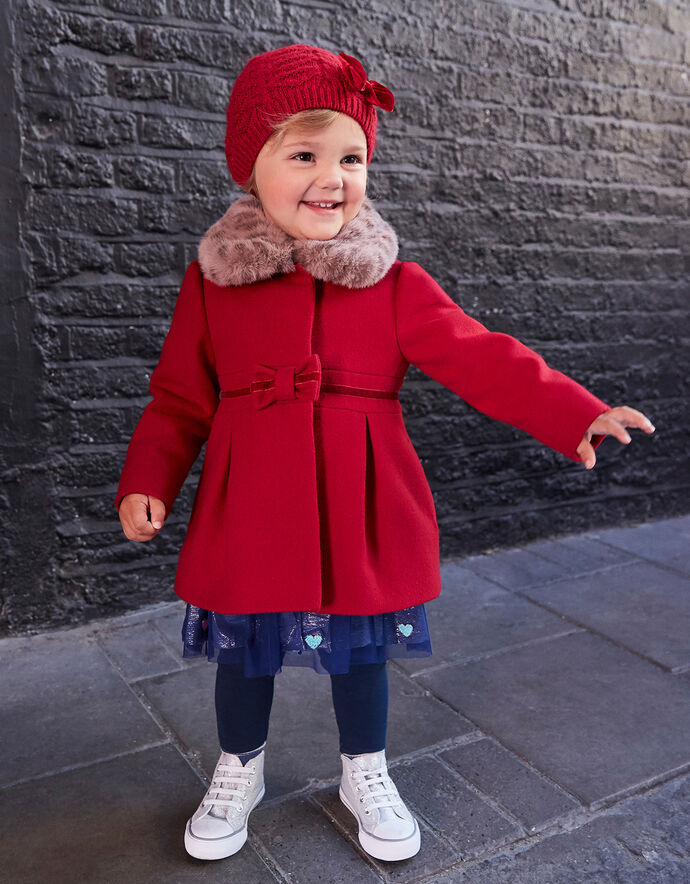 Baby Bow Coat Red