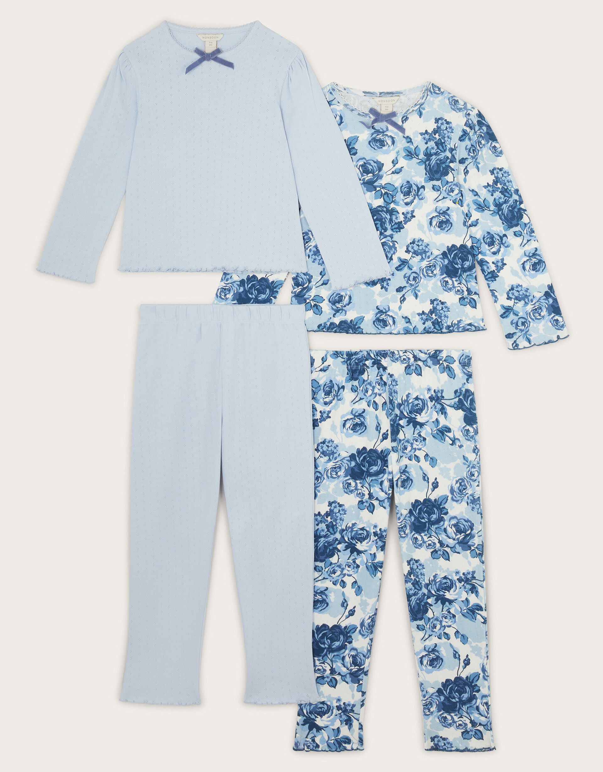 2-Pack Pointelle Pyjama Set Blue | Nightwear & Slippers | Monsoon UK.